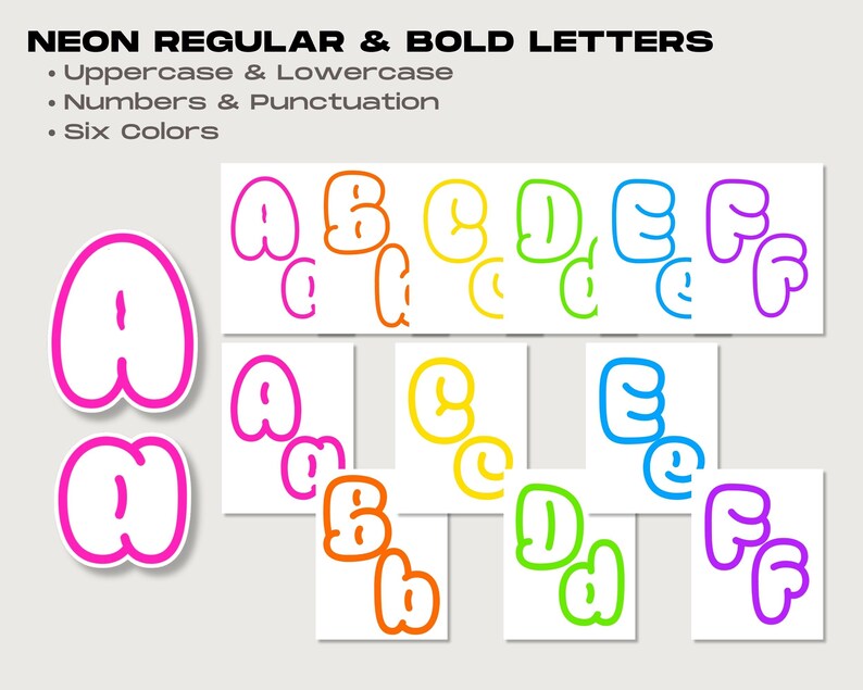 Neon Bulletin Board Bundle, Editable & Printable Neon Bulletin Board ...