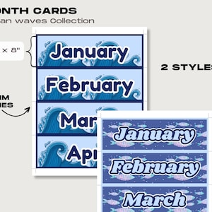 Ocean Theme Flip Calendar, Printable & Editable Flip Calendar ...