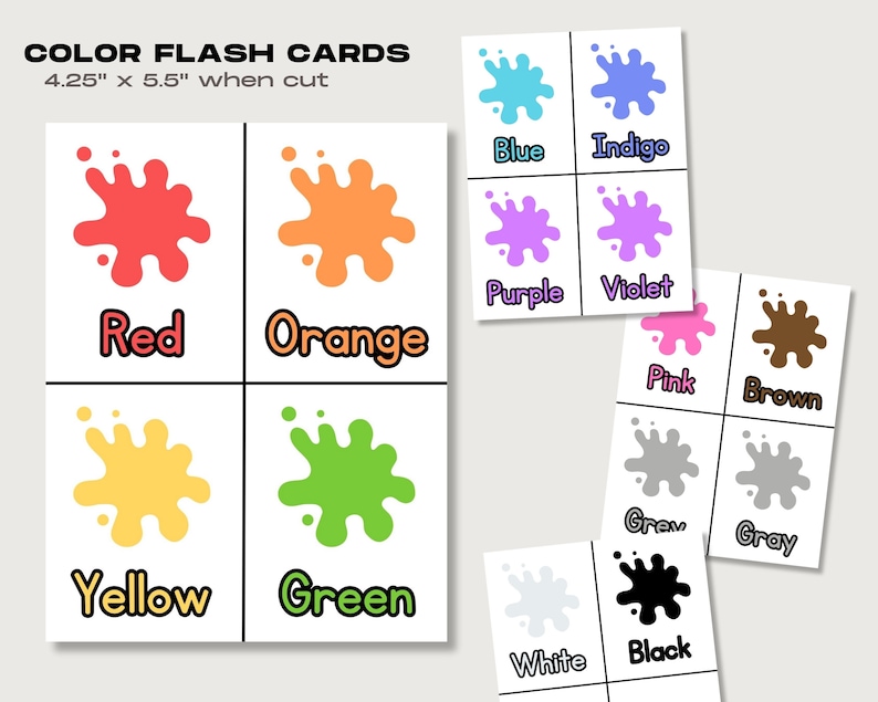 Bright Rainbow Color Posters, Color Flash Cards, Editable Color Posters ...