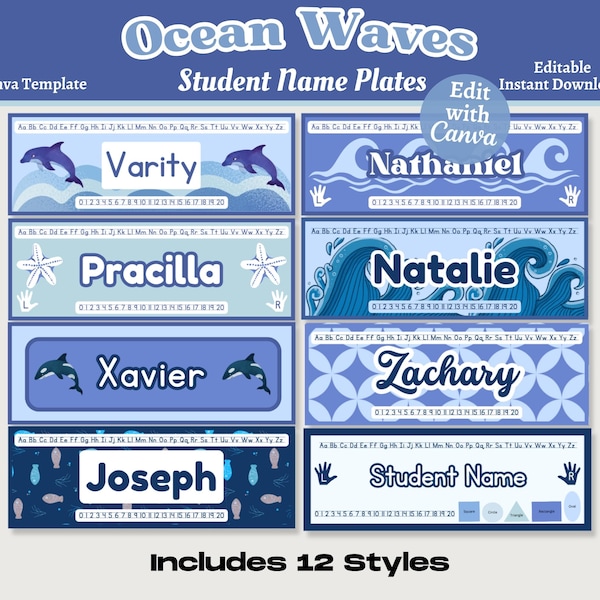 Ocean Theme Birthday Bundle, Printable & Editable Classroom Birthday ...
