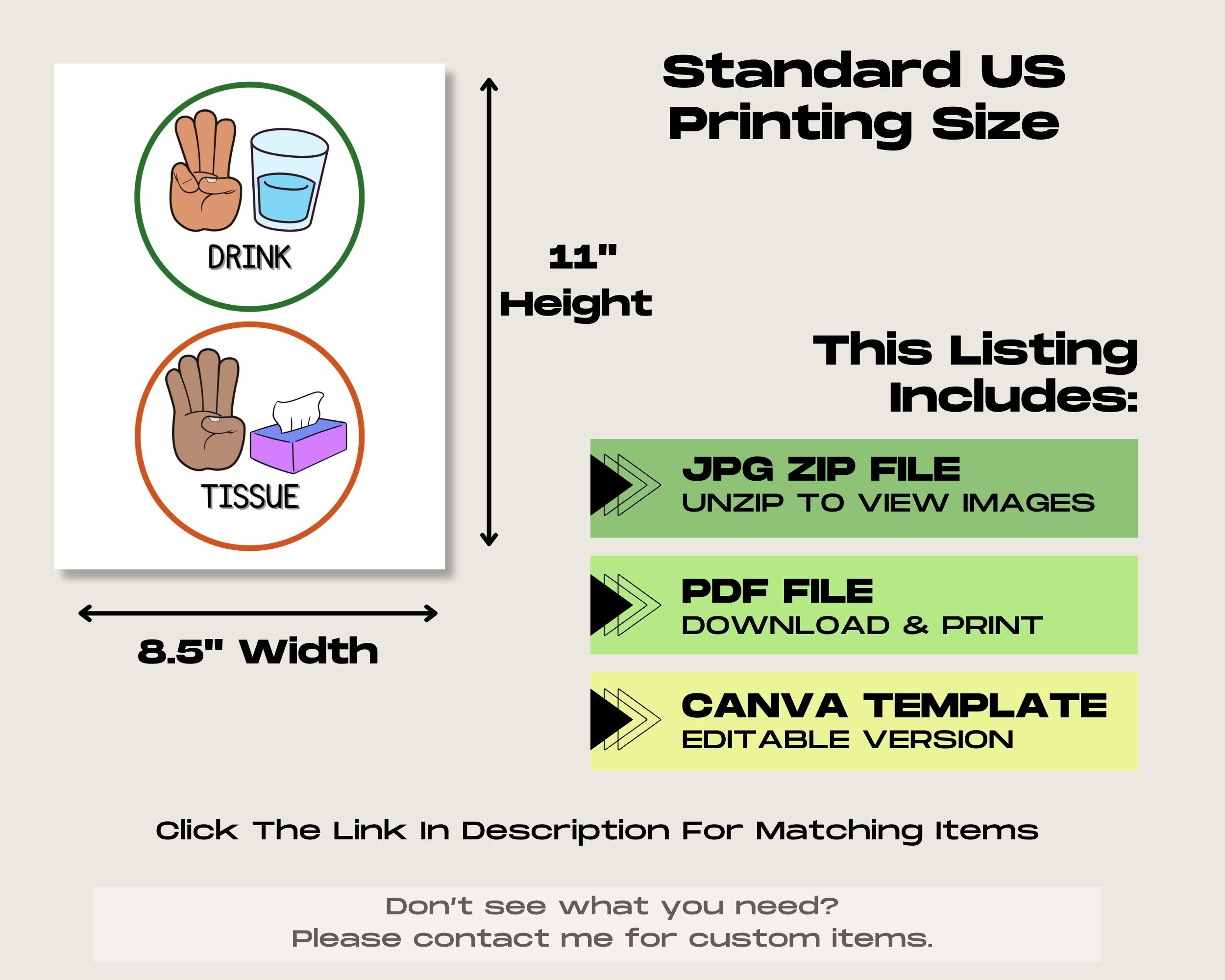 Jungle Classroom Hand Signals: Editable Printable Decor (canva Template ...