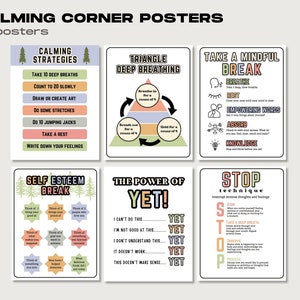 Calming Corner, Printable & Editable Calming Posters, Breathing ...