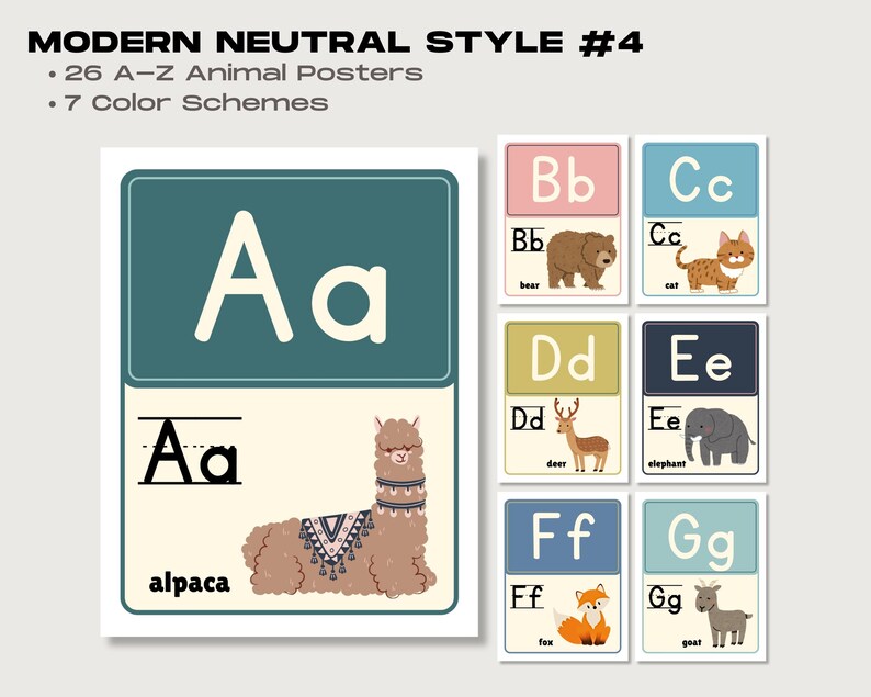 Alphabet Classroom Editable Posters, Animal A-Z Printable Posters ...
