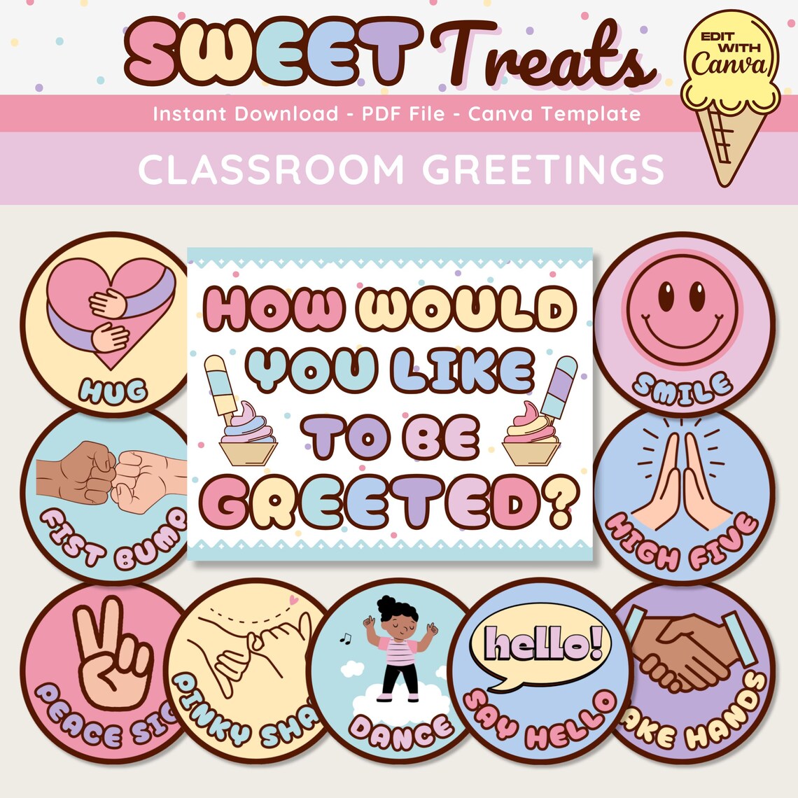 Classroom Greetings, Printable & Editable Morning Greetings Display ...