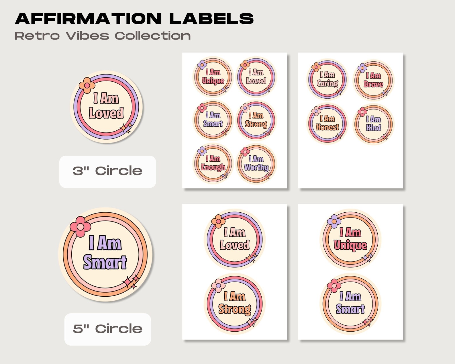 Retro Affirmation Station Printable, Editable Affirmation Posters ...