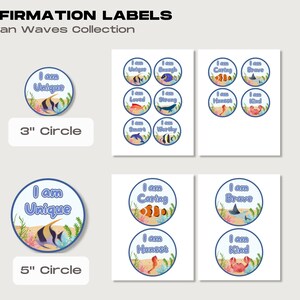 Ocean Theme Affirmation Station, Printable & Editable Affirmation ...