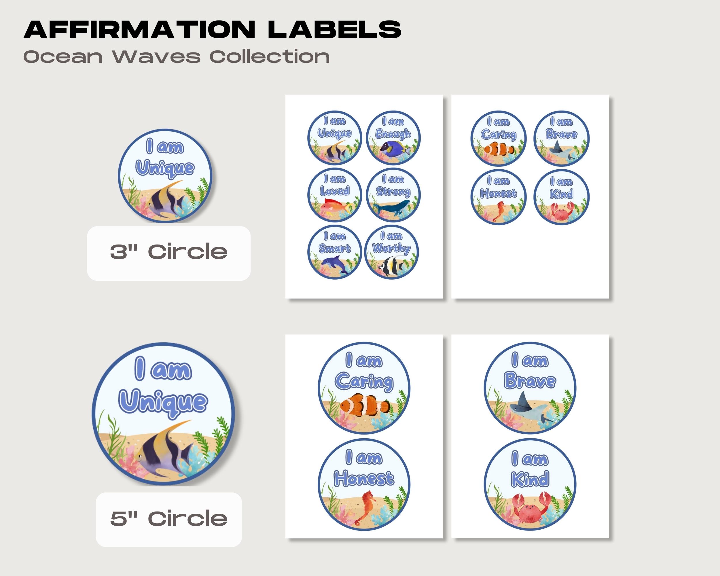 Ocean Theme Affirmation Station, Printable & Editable Affirmation ...