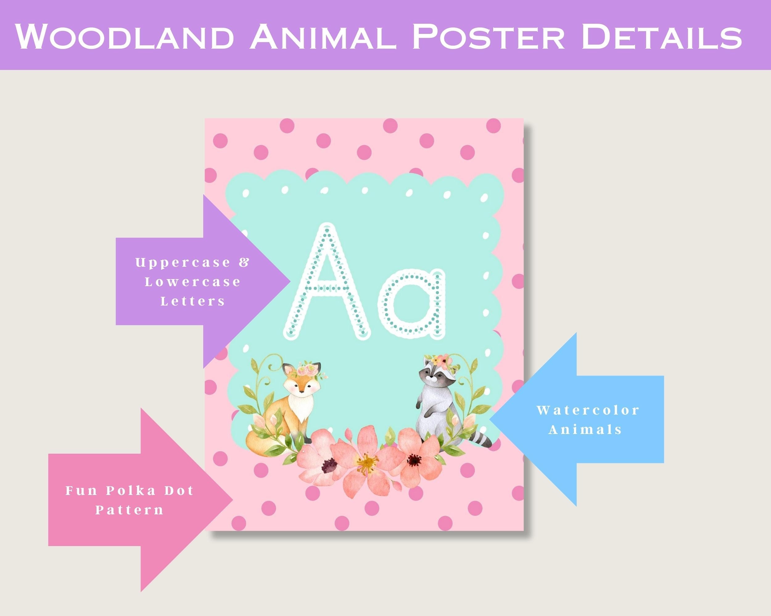 Woodland Animal Alphabet A-Z Posters Classroom Alphabet - Etsy