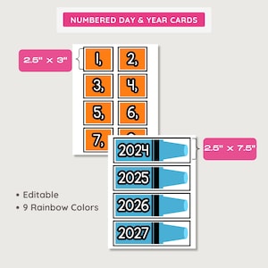 Rainbow Crayon Flip Calendar: Printable Classroom Decor (canva Template ...