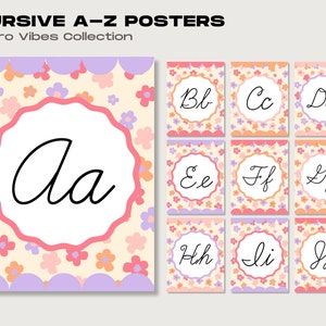 Retro Vibes Alphabet Bundle, Editable Retro A-Z Posters, Elementary ...