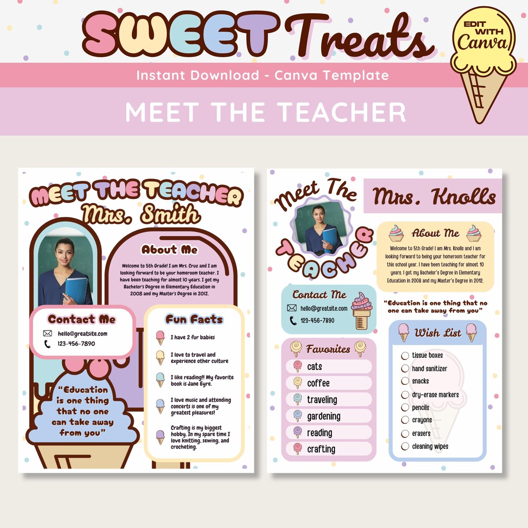 Meet the Teacher Editable Template, Printable Teacher Introduction ...