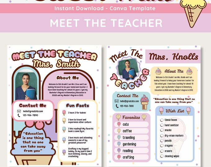 Pastel Meet the Teacher Template | Pastel Dreams Classroom Decor - Etsy ...