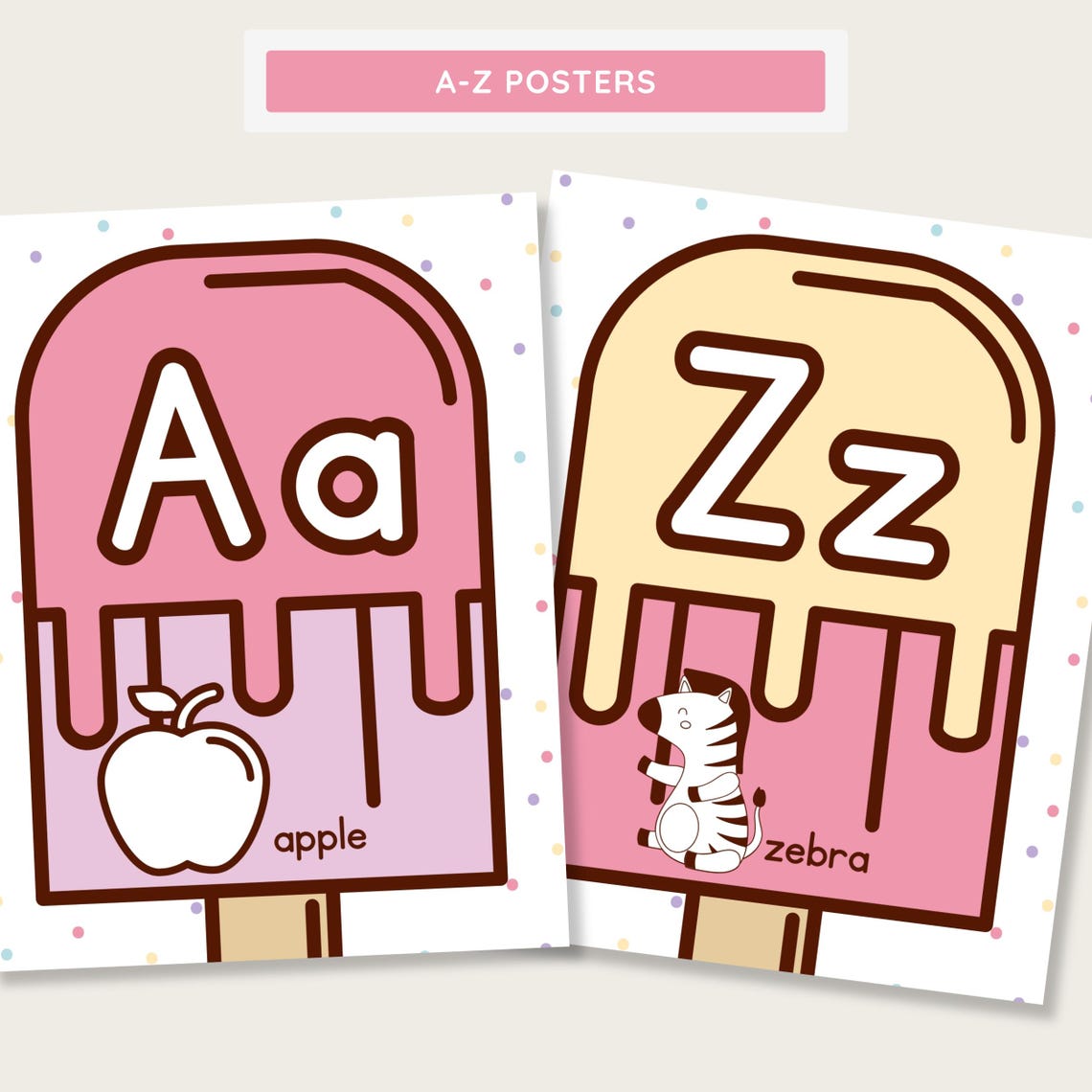 Ice Cream Alphabet Posters: Calming Pastel Classroom Decor (canva ...