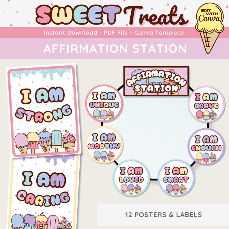 Classroom Affirmation Station, Printable & Editable Affirmation Posters ...
