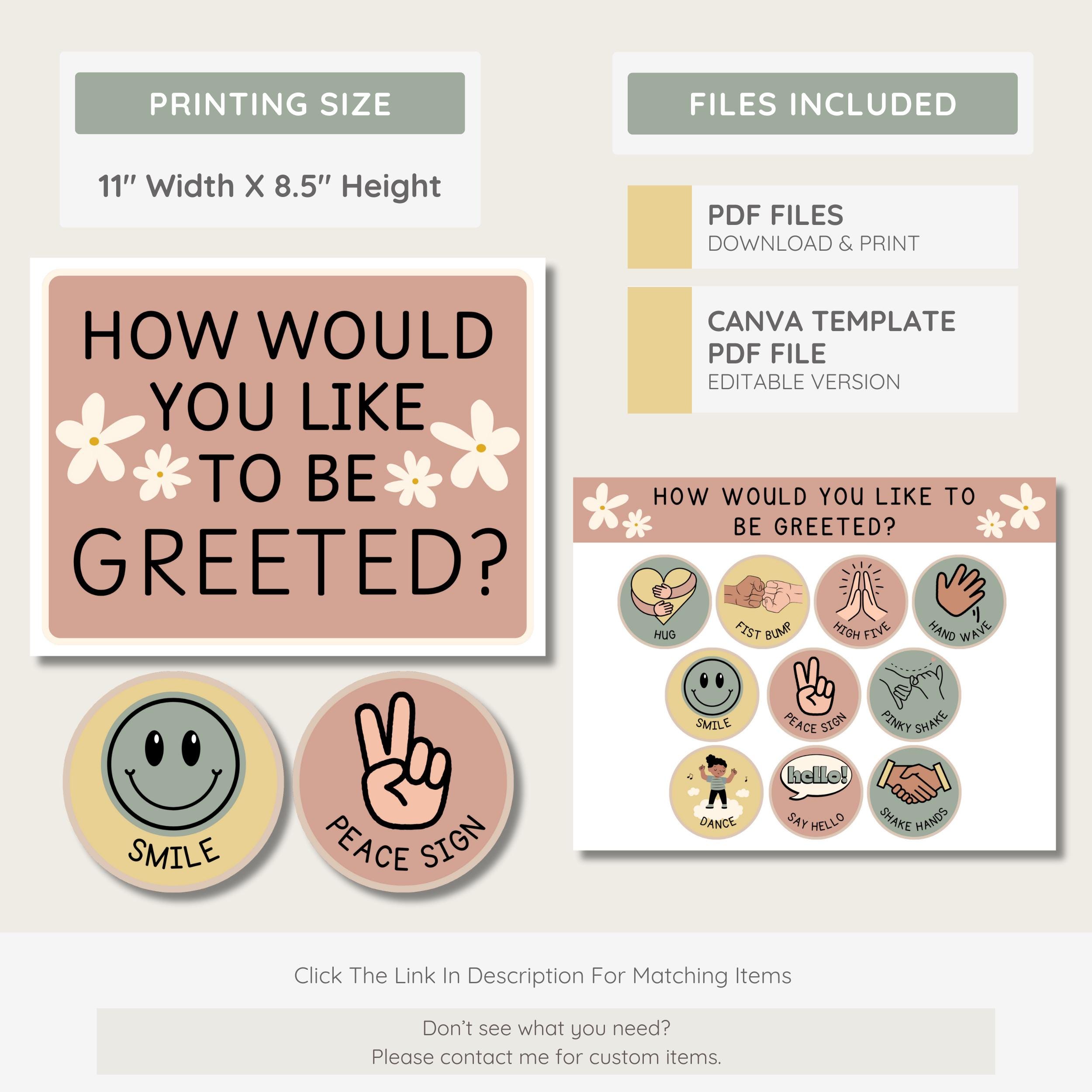 Boho Classroom Greetings Poster: Calm Daisy Decor (canva Template) - Etsy