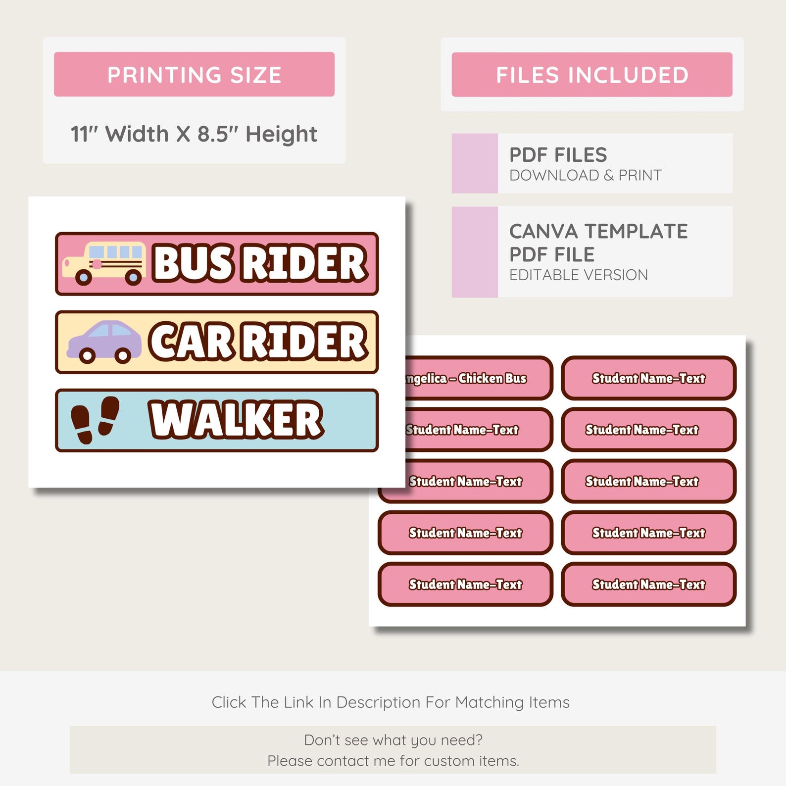 Student Dismissal Display: Pastel Classroom Decor (canva Template) - Etsy