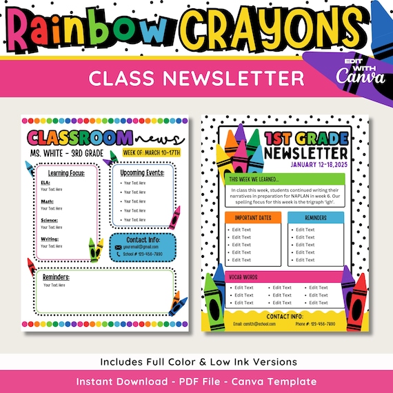 Rainbow Printable Newsletters
