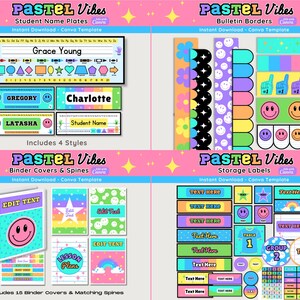 Pastel Classroom Decor Bundle: Editable Display & Organization (canva ...