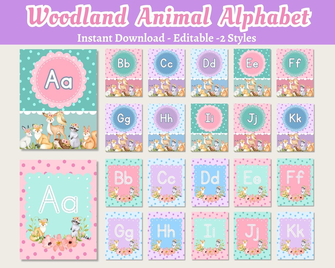 Woodland Animals Classroom Decor Bundle, Editable School Decor, Teacher ...