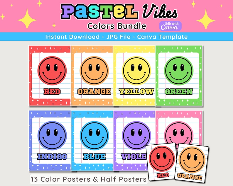 Editable Pastel Color Posters, Printable Classroom Color Posters ...