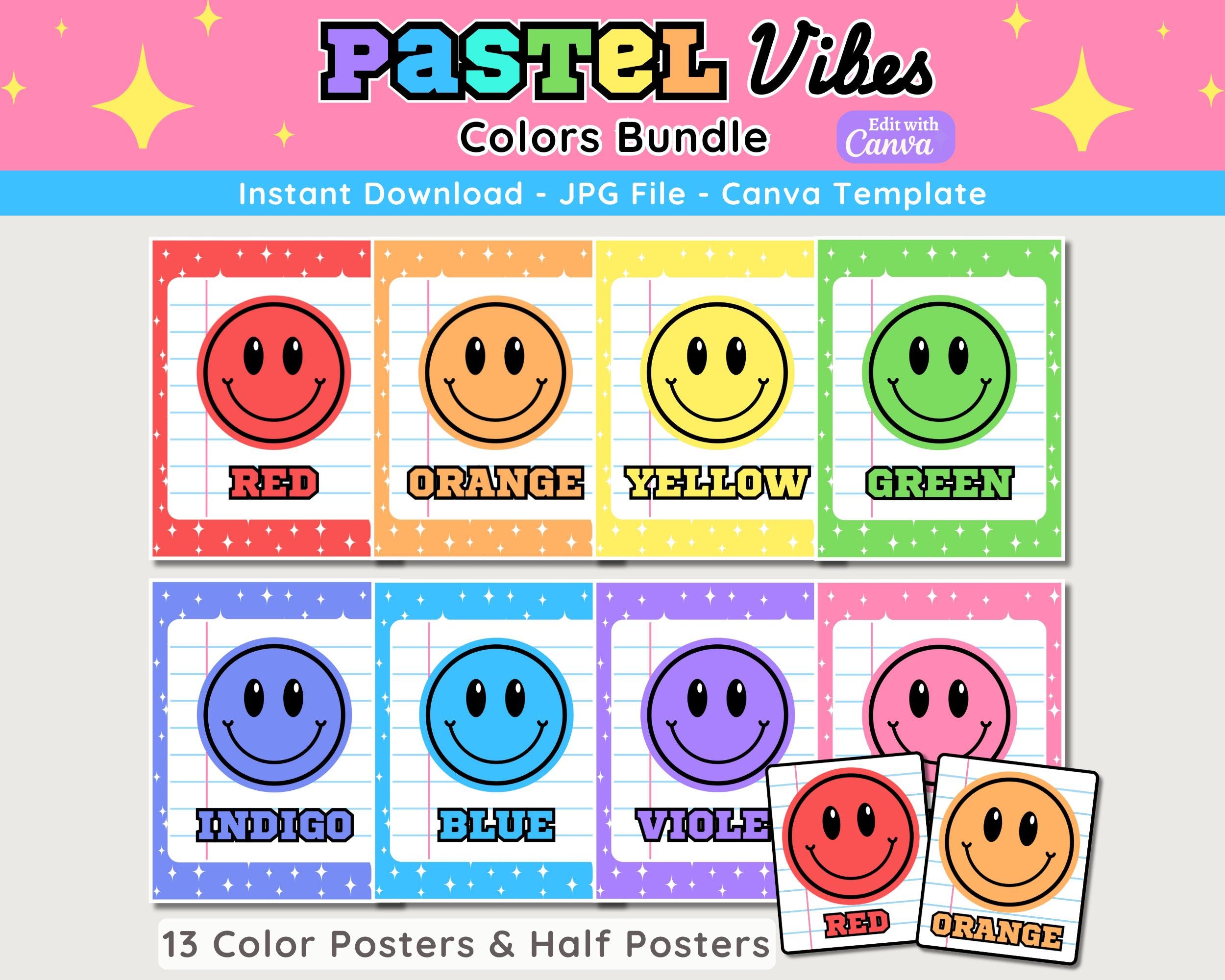 Editable Pastel Color Posters, Printable Classroom Color Posters ...