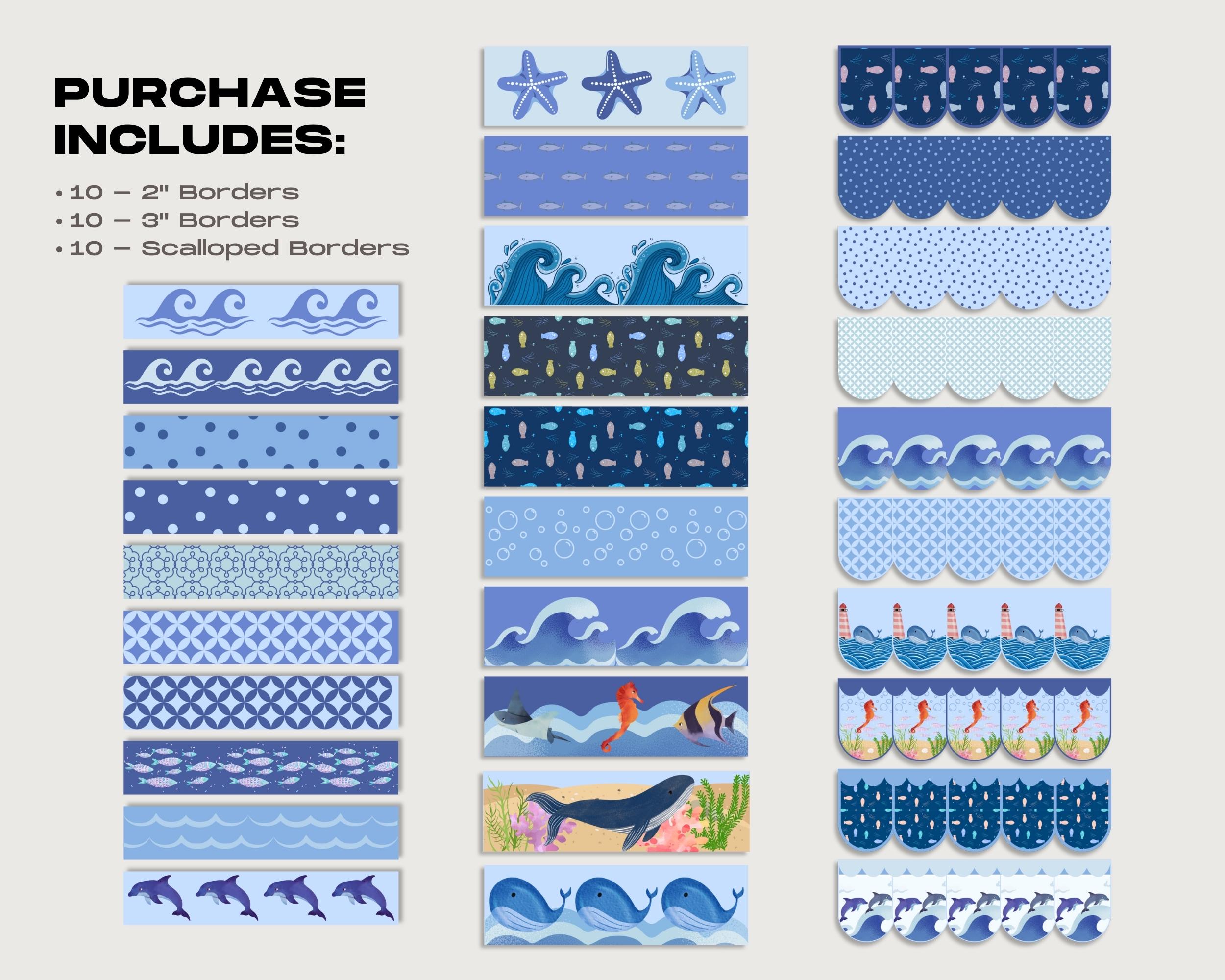 Ocean Theme Bulletin Borders: Editable Classroom Decor (canva Template ...