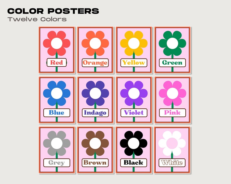 Groovy Garden Learning Posters, Printable & Editable Alphabet Posters ...