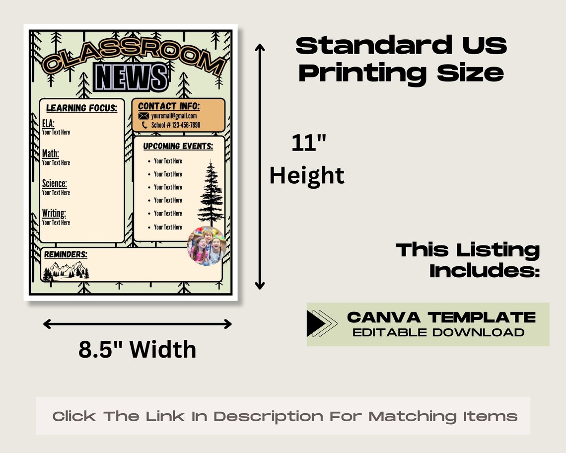 Printable & Editable Classroom Newsletter, Back to School Letter ...