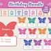 Rainbow Wildflower Birthday Bundle, Learning Decor, Editable Birthday ...