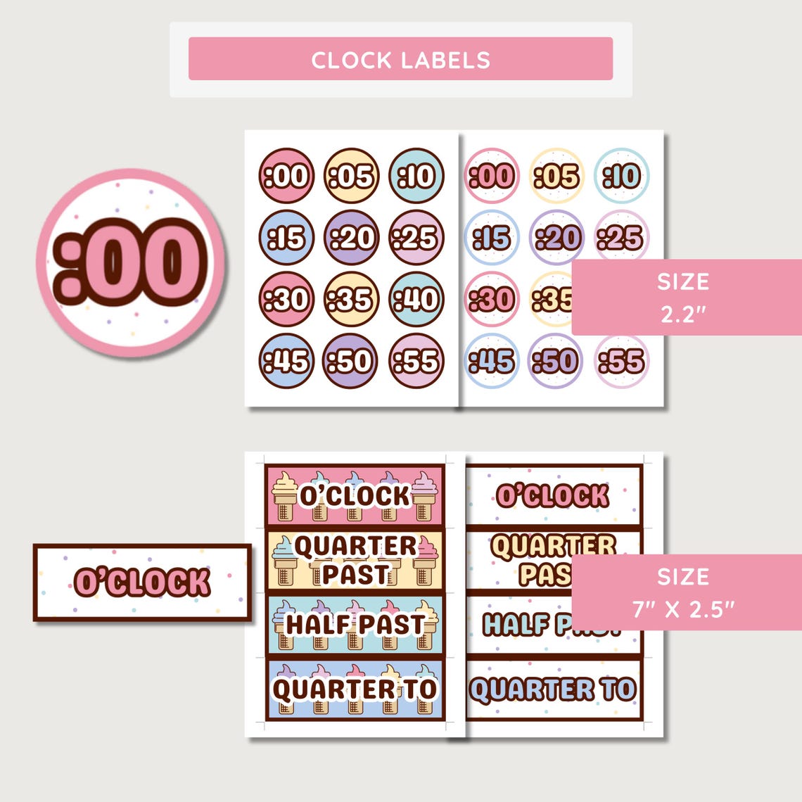 Classroom Pastel Clock Labels, Left & Right Hand Posters, Printable ...