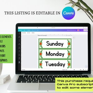 Jungle Flip Calendar, Hanging Calendar Display, Editable Calendar ...