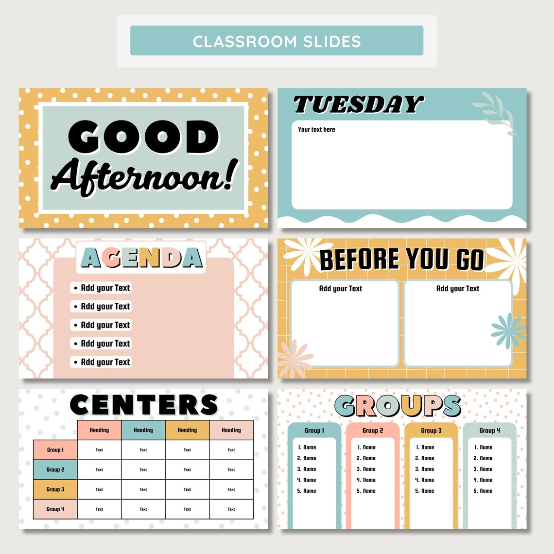 Calm Modern Classroom Slides, Editable Daily Teacher Presentation ...
