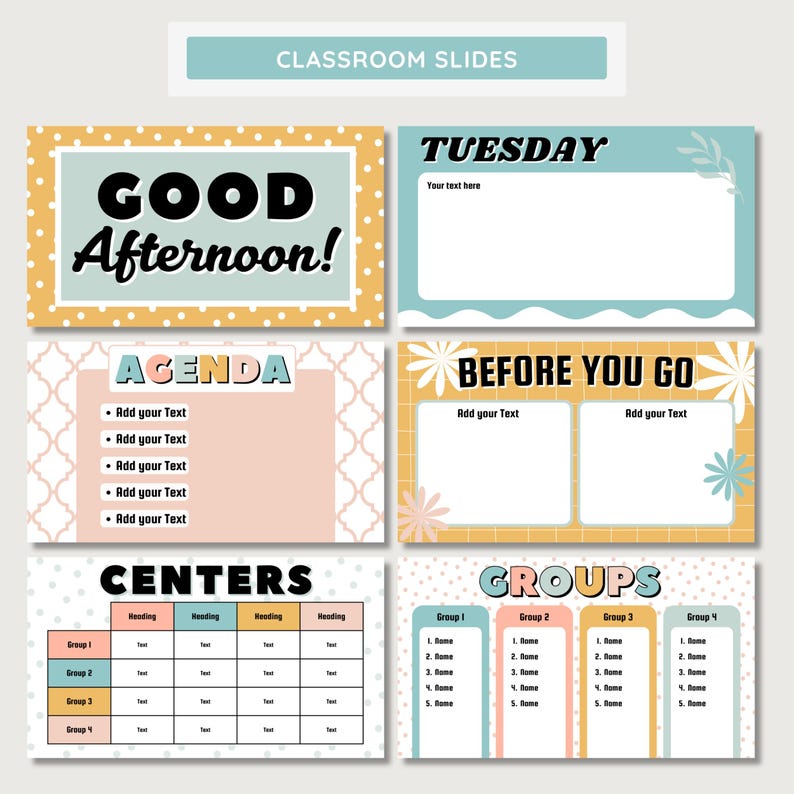 Calm Modern Classroom Slides, Editable Daily Teacher Presentation ...