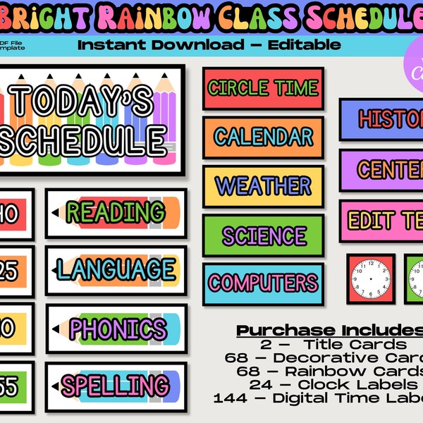 Pre K Classroom Schedule - Etsy