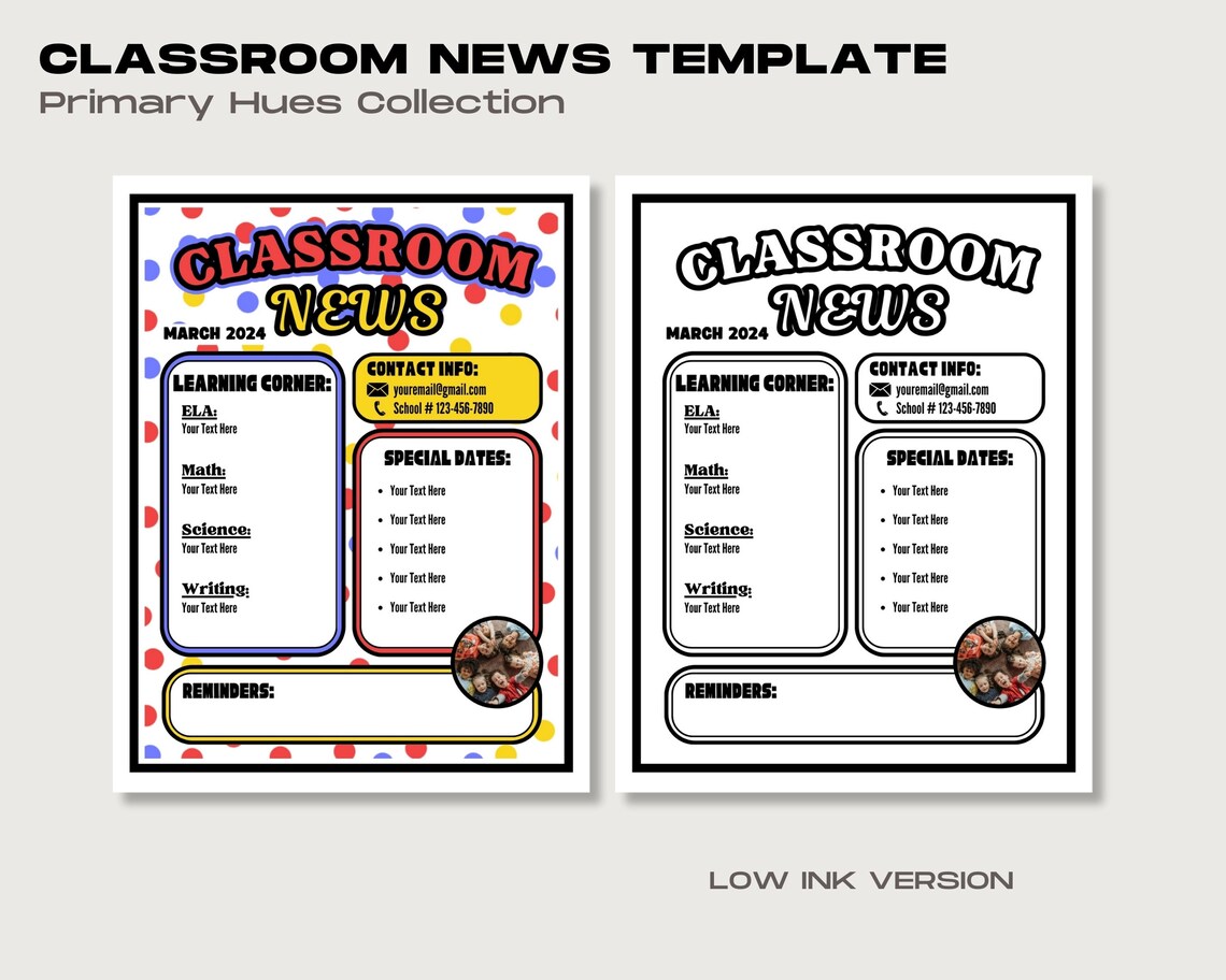 Primary Hues Meet the Teacher, Printable & Editable Classroom ...