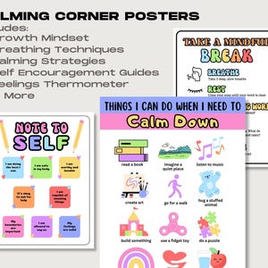 Rainbow Calming Corner Posters, Printable & Editable Breathing ...