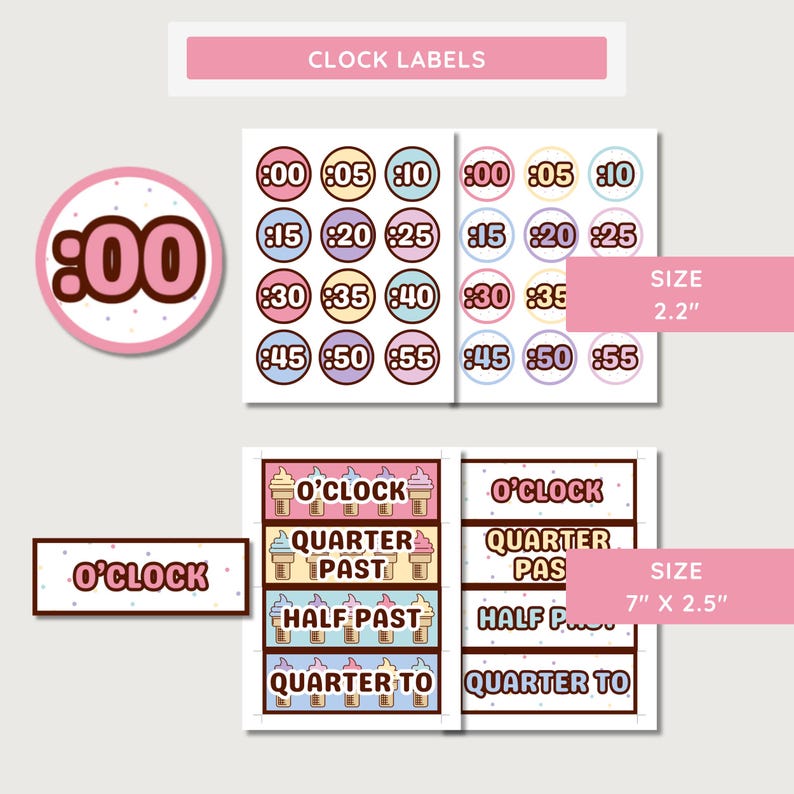 Pastel Clock and Left Right Hand Labels: Editable Classroom Decor ...