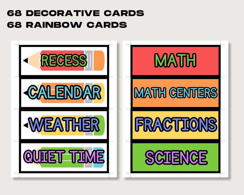 Bright Rainbow Class Schedule, Editable Classroom Schedule Display ...