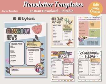 Classroom Newsletter Templates 12 Designs Included Word - Etsy