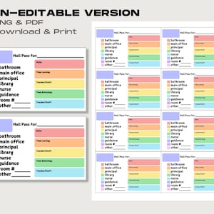 Printable Rainbow Teacher Hall Pass, Custom Editable Teacher Hall Pass ...