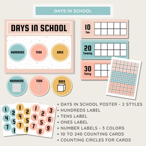 Calm Modern Classroom Calendar Display Bundle (printable & Editable ...