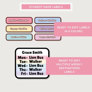 Student Dismissal Display: Pastel Classroom Decor (canva Template) - Etsy