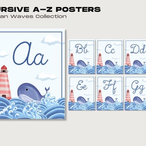 Ocean Theme Alphabets, Printable & Editable Alphabet Posters, Primary ...