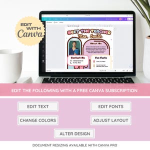 Meet the Teacher Editable Template, Printable Teacher Introduction ...