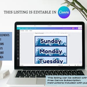 Ocean Theme Flip Calendar, Printable & Editable Flip Calendar ...