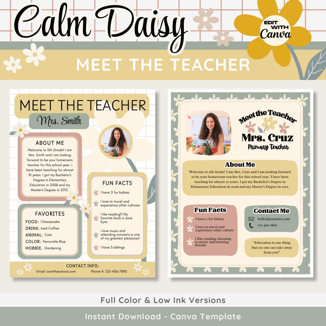 Meet the Teacher Printable, Editable Teacher Introduction Letter, Boho ...