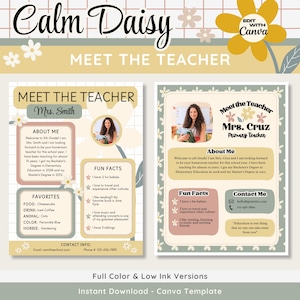 Meet the Teacher Printable, Editable Teacher Introduction Letter, Boho ...