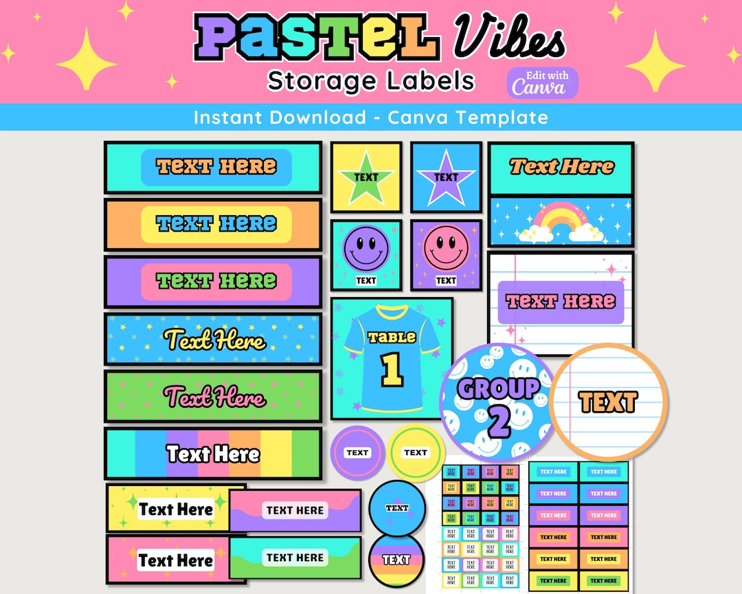 Editable Pastel Storage Labels, Printable Bright Happy Classroom Labels ...