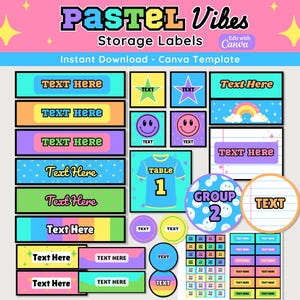 Editable Pastel Classroom Labels: Printable Storage Organization (canva ...