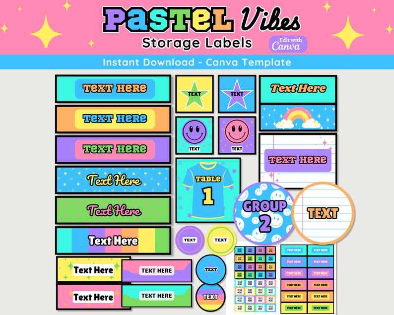 Editable Pastel Storage Labels, Printable Bright Happy Classroom Labels ...